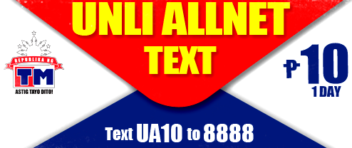 TM Unlimited Text to ALL Networks 1 Day UNLIALLNET10 - TM Promos