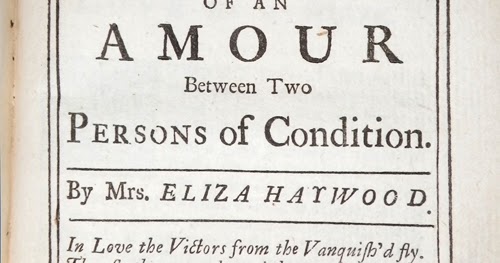 Patrick Spedding: Eliza Haywood's Fantomina (1725)