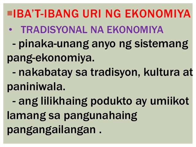 tradisyunal na ekonomiya - philippin news collections