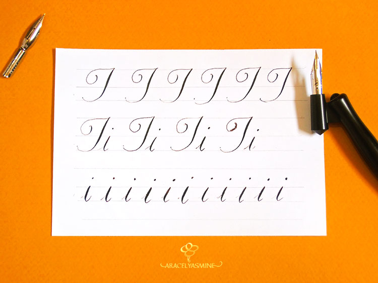 Caligrafía copperplate, ¿cómo escribir la letra I? | Aracelyasmine ...