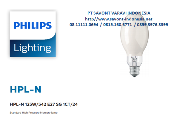 PHILIPS - HPL-N 125W/542 E27 SG 1CT/24 | DISTRIBUTOR RESMI LAMPU ...