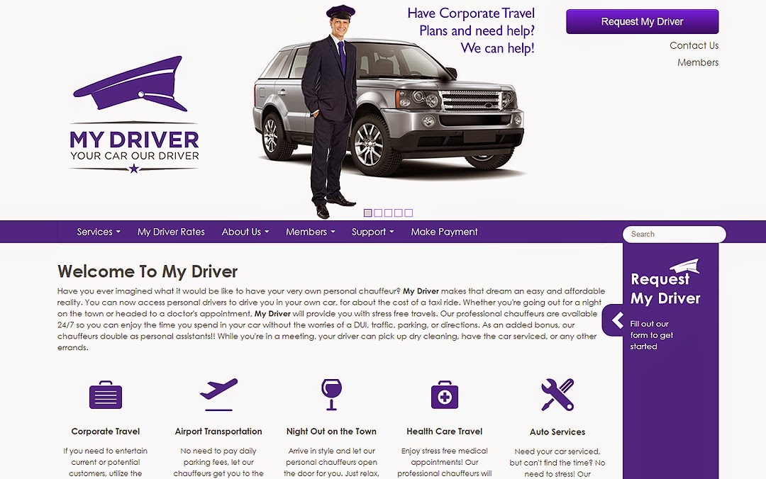 Personal Chaffeur and Private Driver Service Website | Thinking2 - Web ...