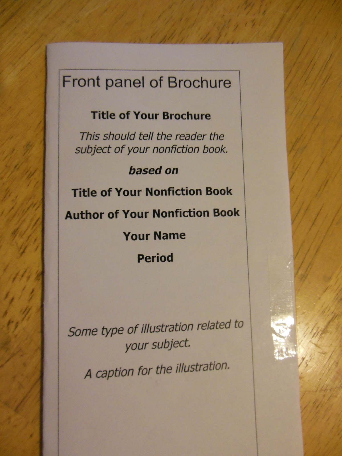 Caveman English: Brochure Assignment for Nonfiction