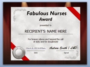 Welcome: Fabulous Nurse Award!