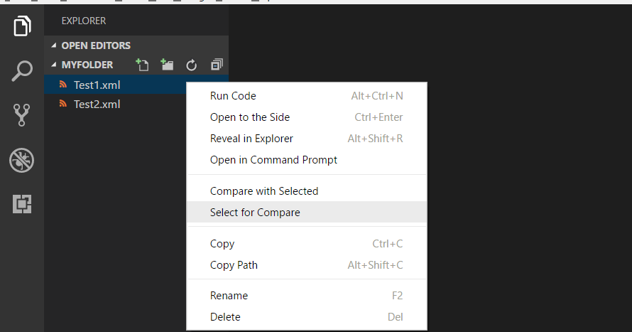 File comparision with Visual Studio Code | Bipul Raman