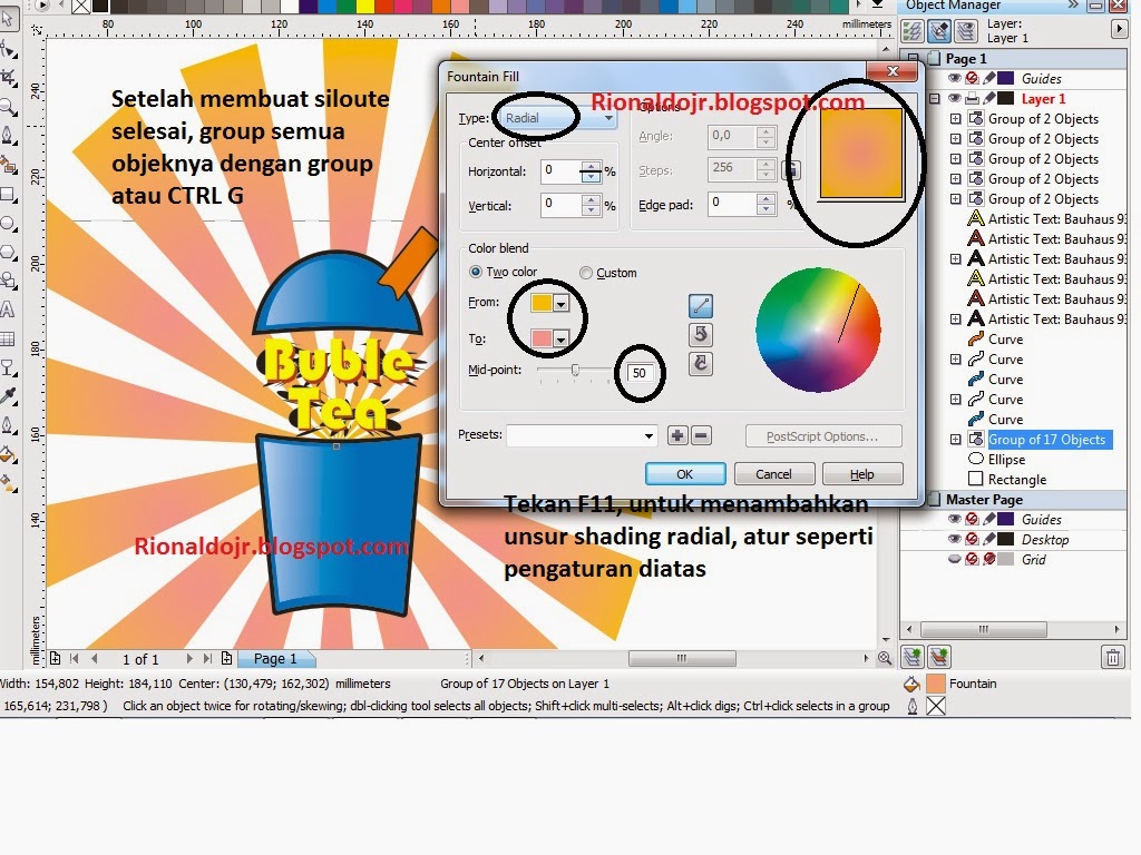Corel Draw Tutorial Membuat desain logo minuman cup