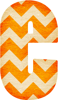 Abecedario con Zigzag Naranja. Orange Chevron Letters. - Oh my Alfabetos!