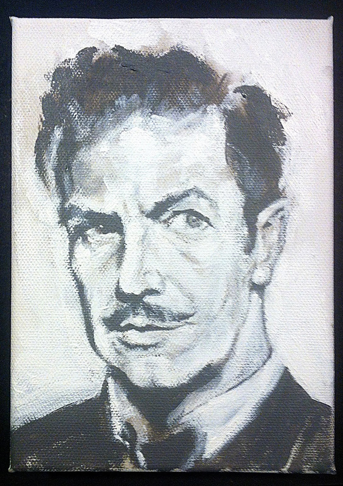 blackened white art: Vincent Price acrylic sketch