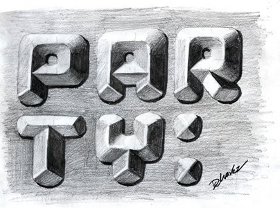 I Think Design: Letter drawing number 1 / Dibujo de letras número 1