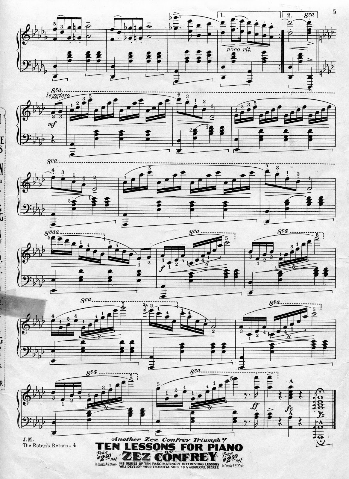 Saved From The Paper Drive: Old Sheet Music~The Robin's Return