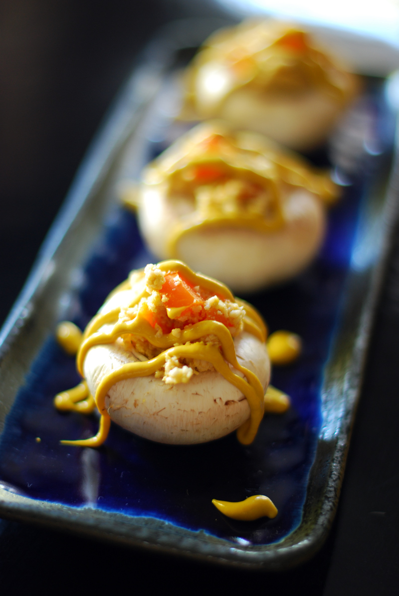 Vegan on the Go: Recipe: Raw Mustard Stuffed-Mushrooms