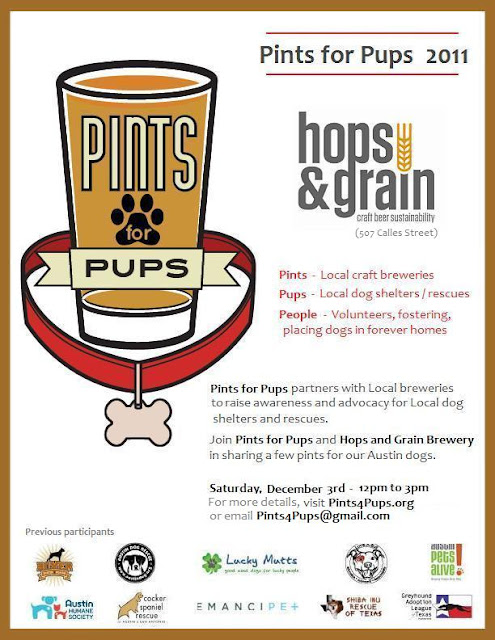 Keep Austin Dog Friendly: Pints for Pups @HopsandGrain Dec. 3rd