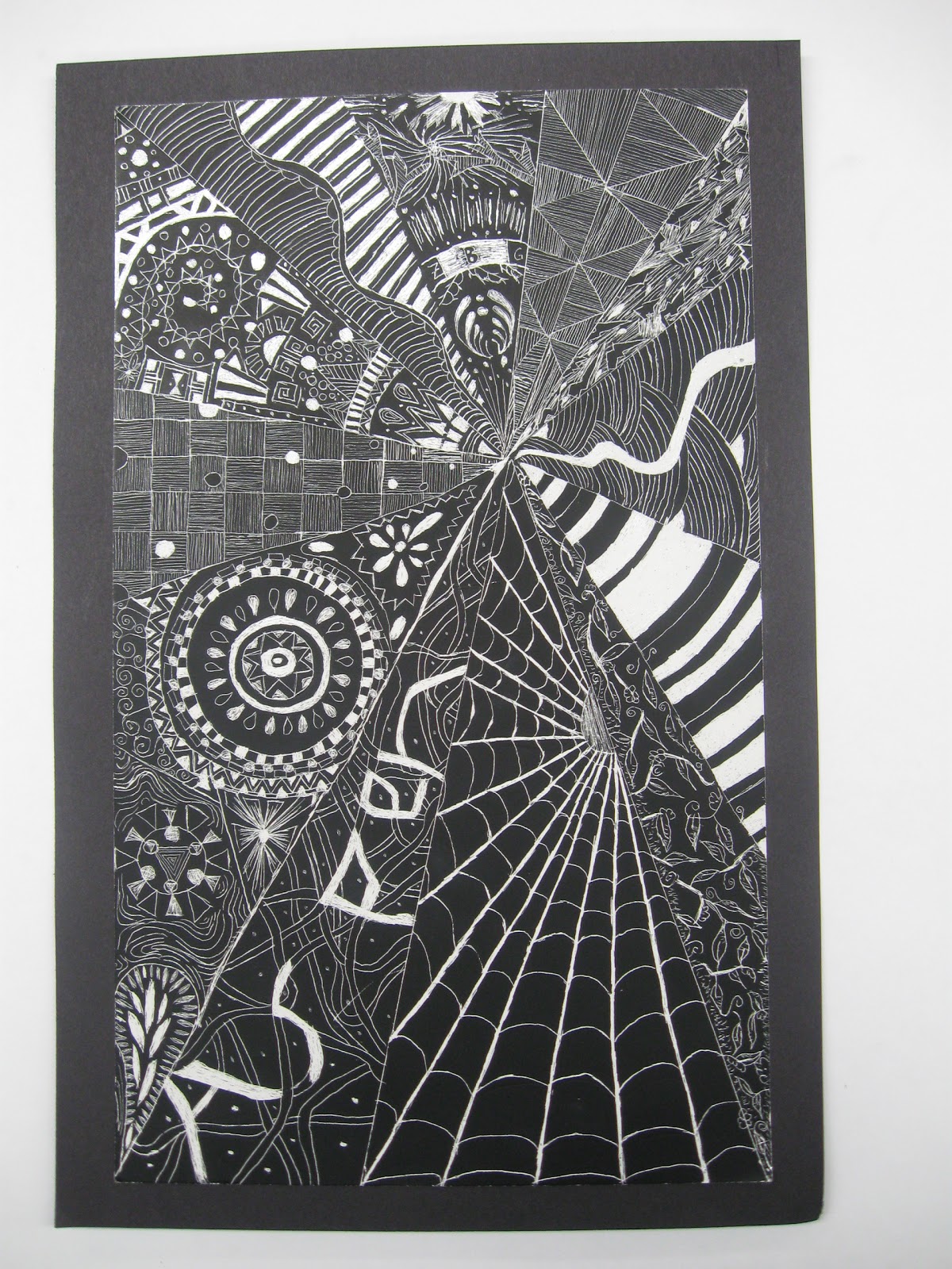 My Art Classroom: Zentangle - Negative Space - Scratchboard