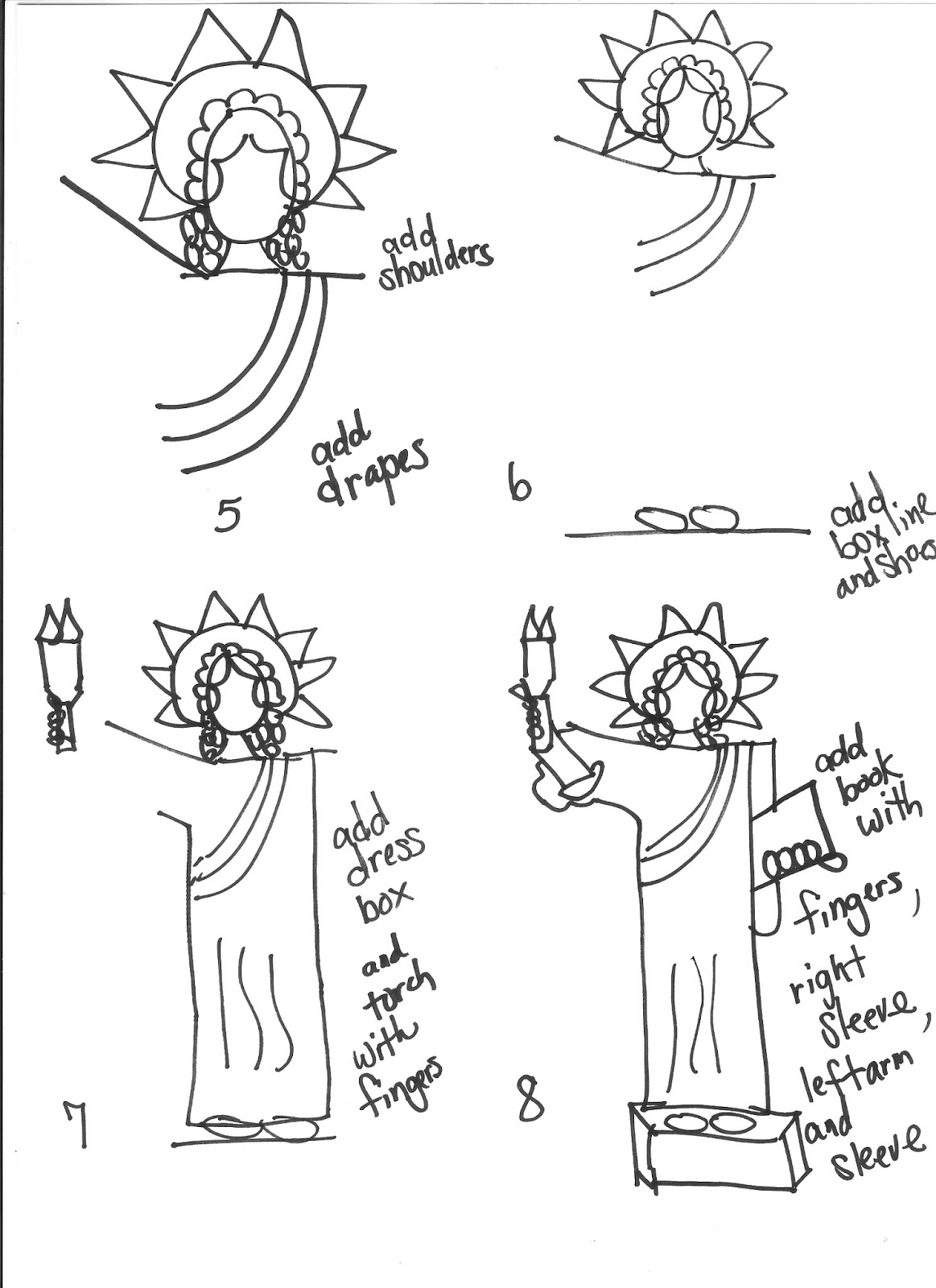 Outside the Box: How I Taught First Graders to Draw the Statue of Liberty
