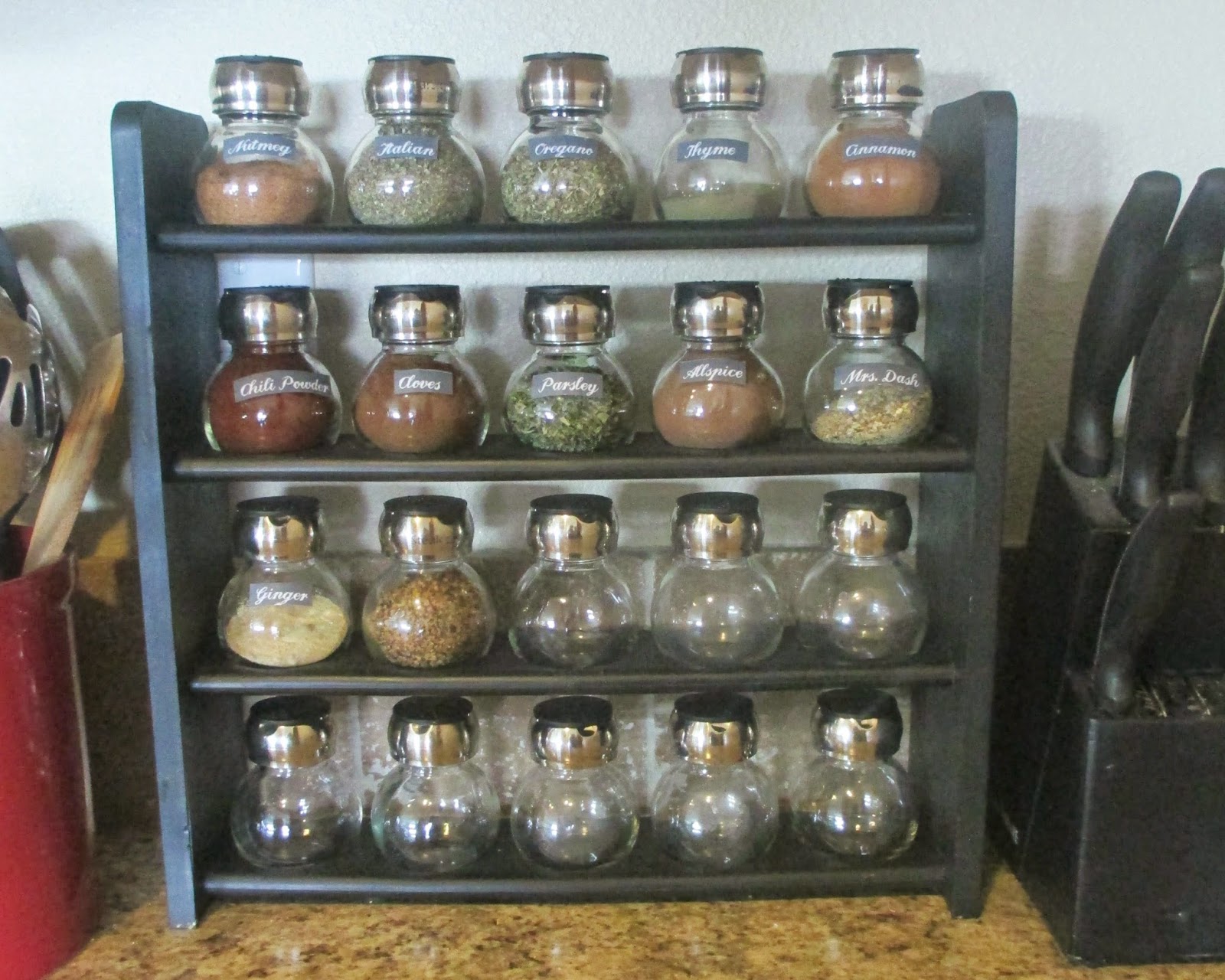 The Cozy Red Cottage: spice rack makeover