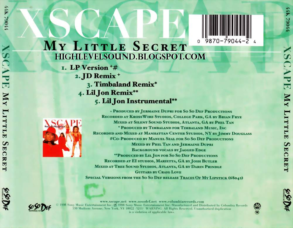 highest level of music: Xscape - My Little Secret-(CDM)-1998-hlm