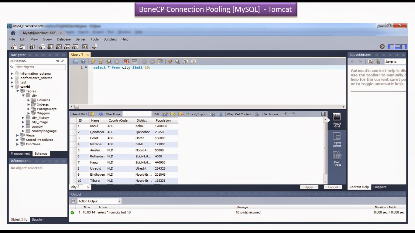 JAVA EE: JDBC|Servlets : BoneCP Connection Pooling - Mysql- Tomcat