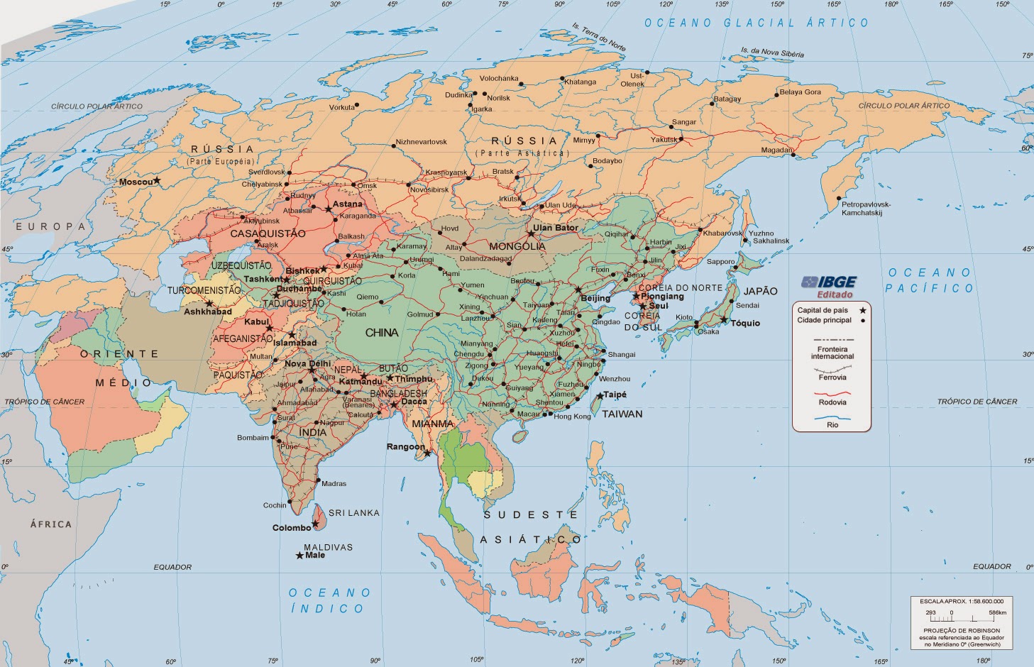 Imagenes de Mapas de Asia para Imprimir | Colorear a Heidi