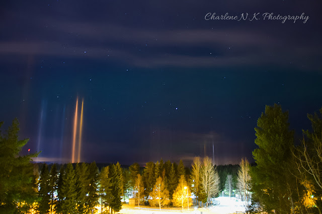 Light Pillars on a Winter Night |Blissful Solitary Wanderings