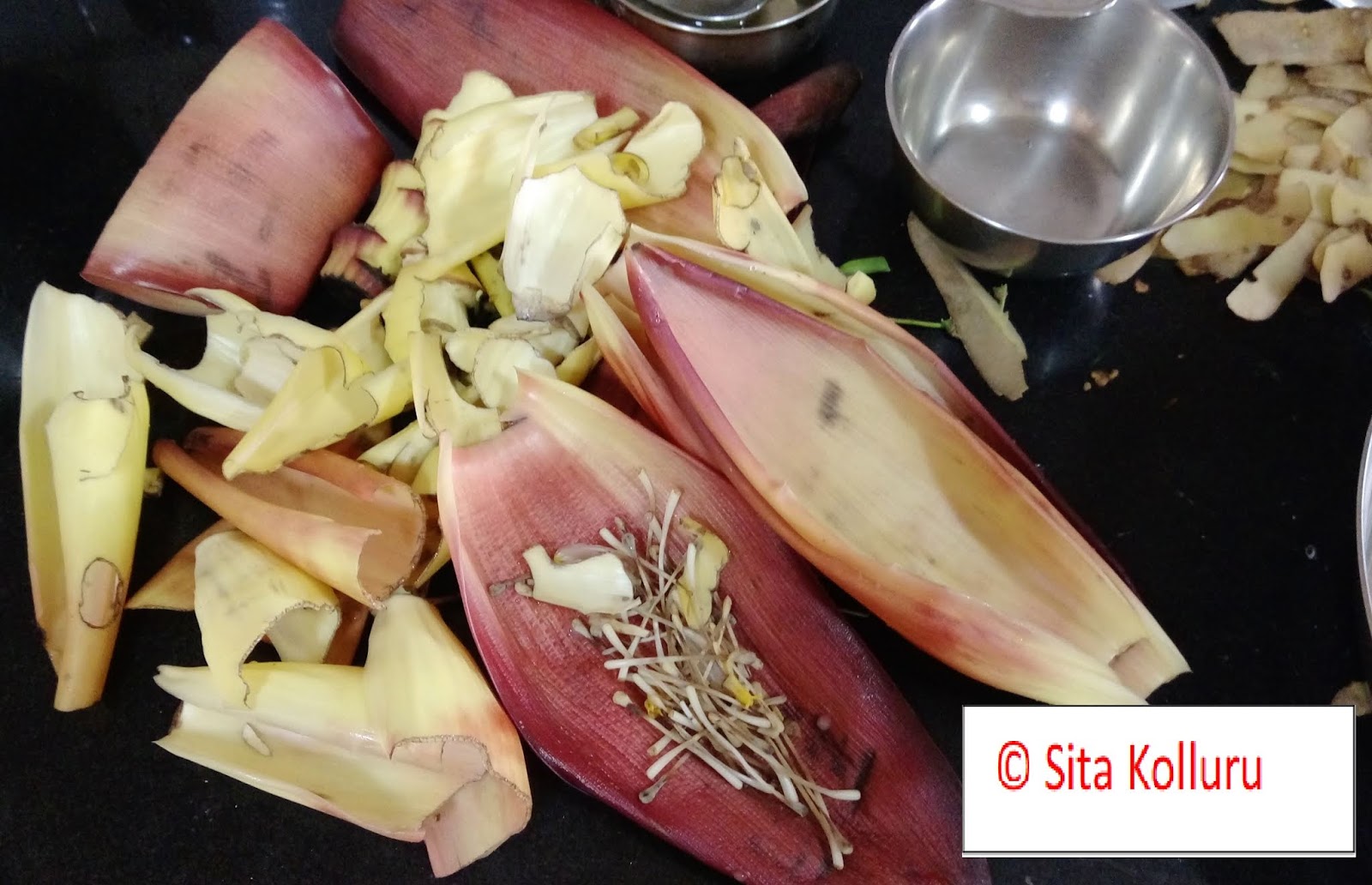 Sita's Ruchulu: Arati puvvu kura (Banana flower/plantain flower/banana ...