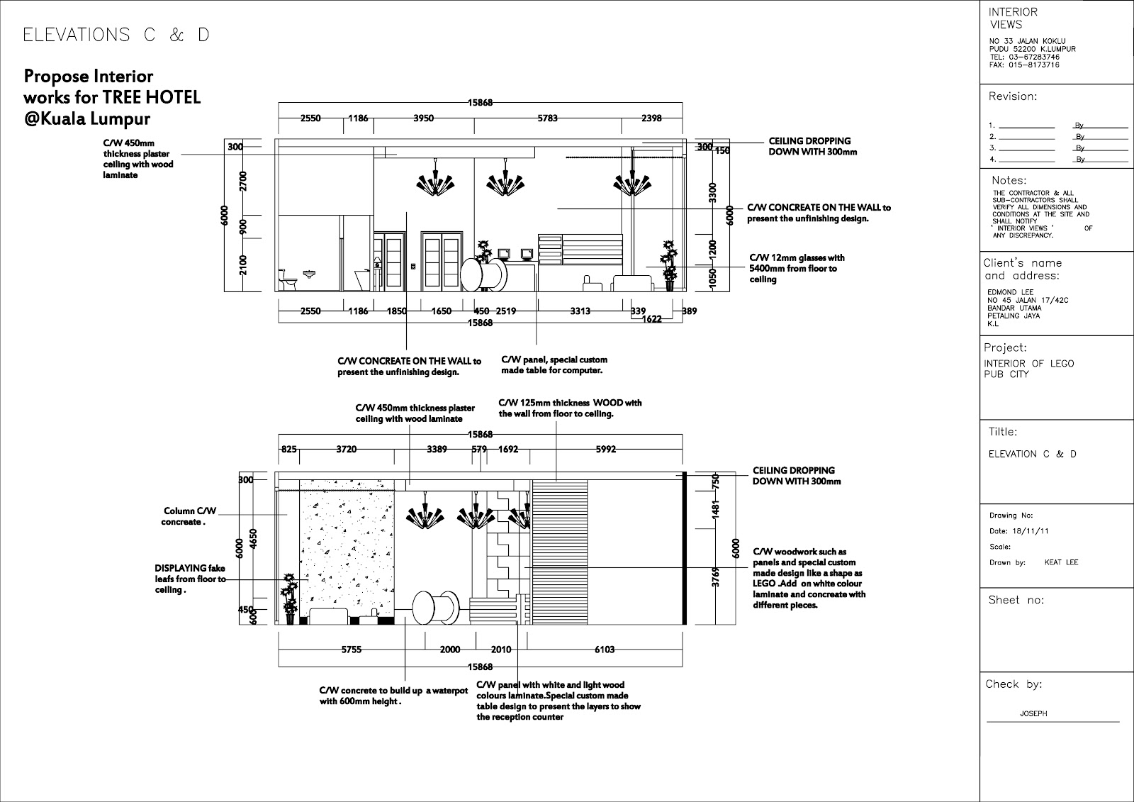 Portfolio: HOTEL LOBBY - #AutoCad #3Dmax