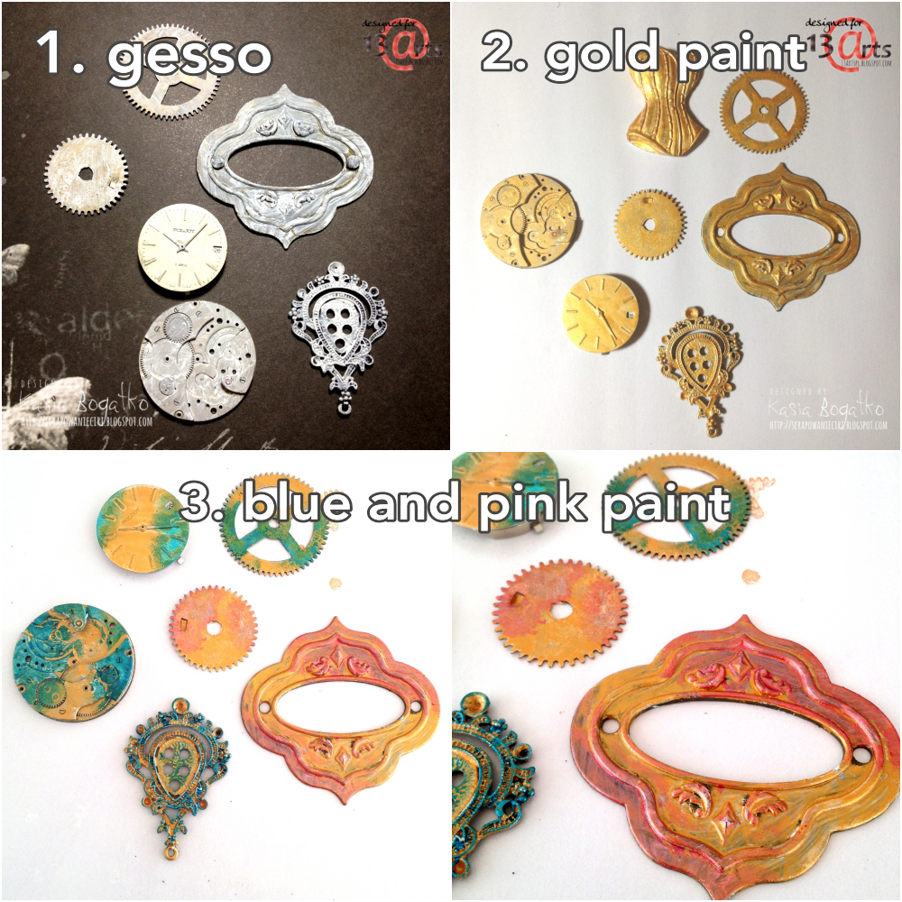 13 arts: How to decorate metal and resin elements - tutorial by Kasia ...