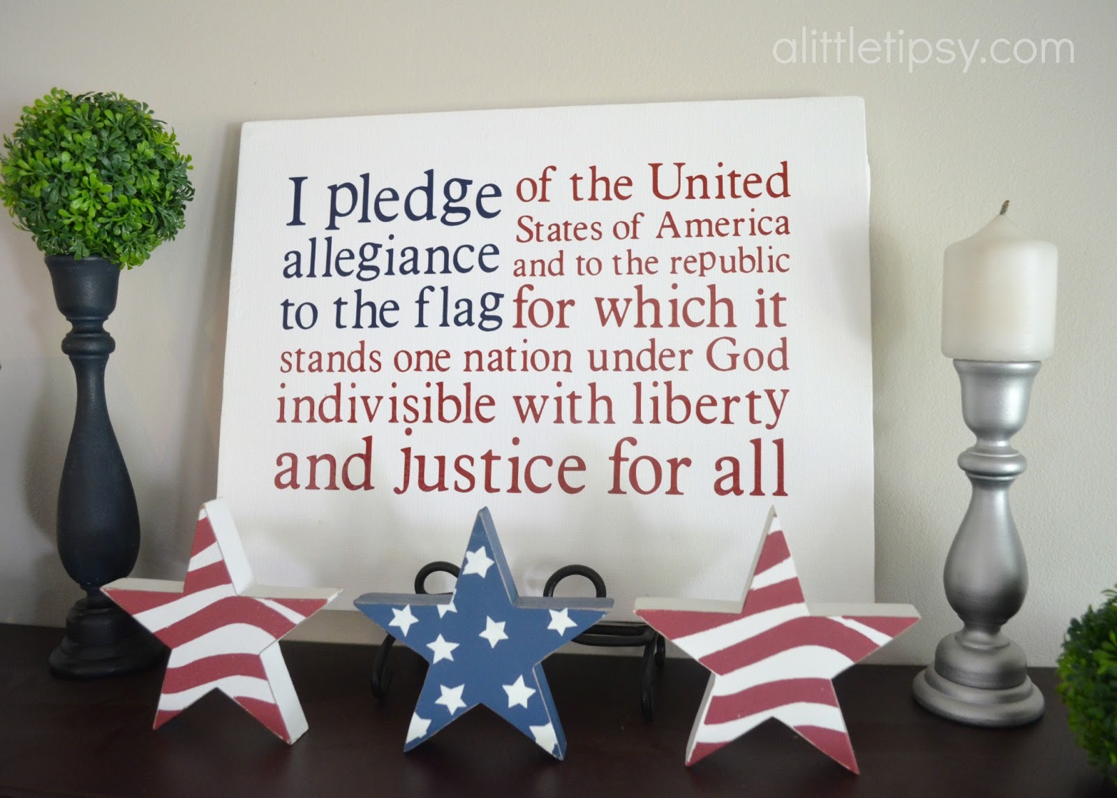 4th of July Decorations: Flag Canvas - A Little Tipsy