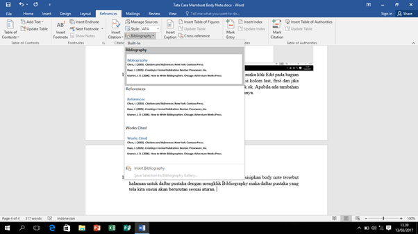 Tugas 2 tutorial membuat Daftar Pustaka (Menggunakan Body Notes)
