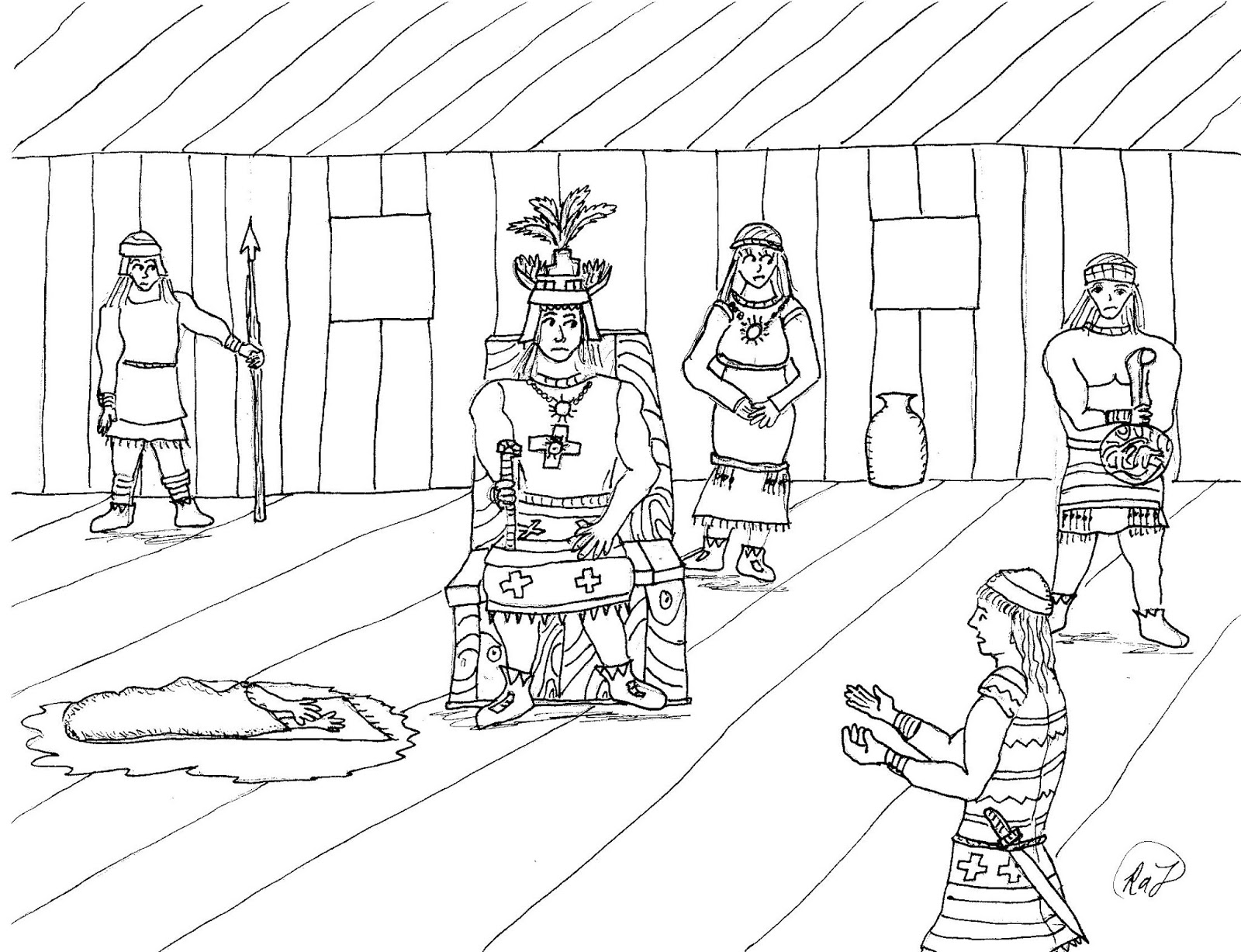 Robin's Great Coloring Pages: Ammon teaches King Lamoni