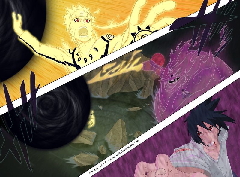 naruto bijuu dama vs sasuke sharingan ova