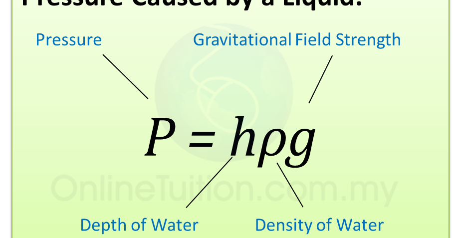 Pressure in Liquid | SPM Physics Form 4/Form 5 Revision Notes