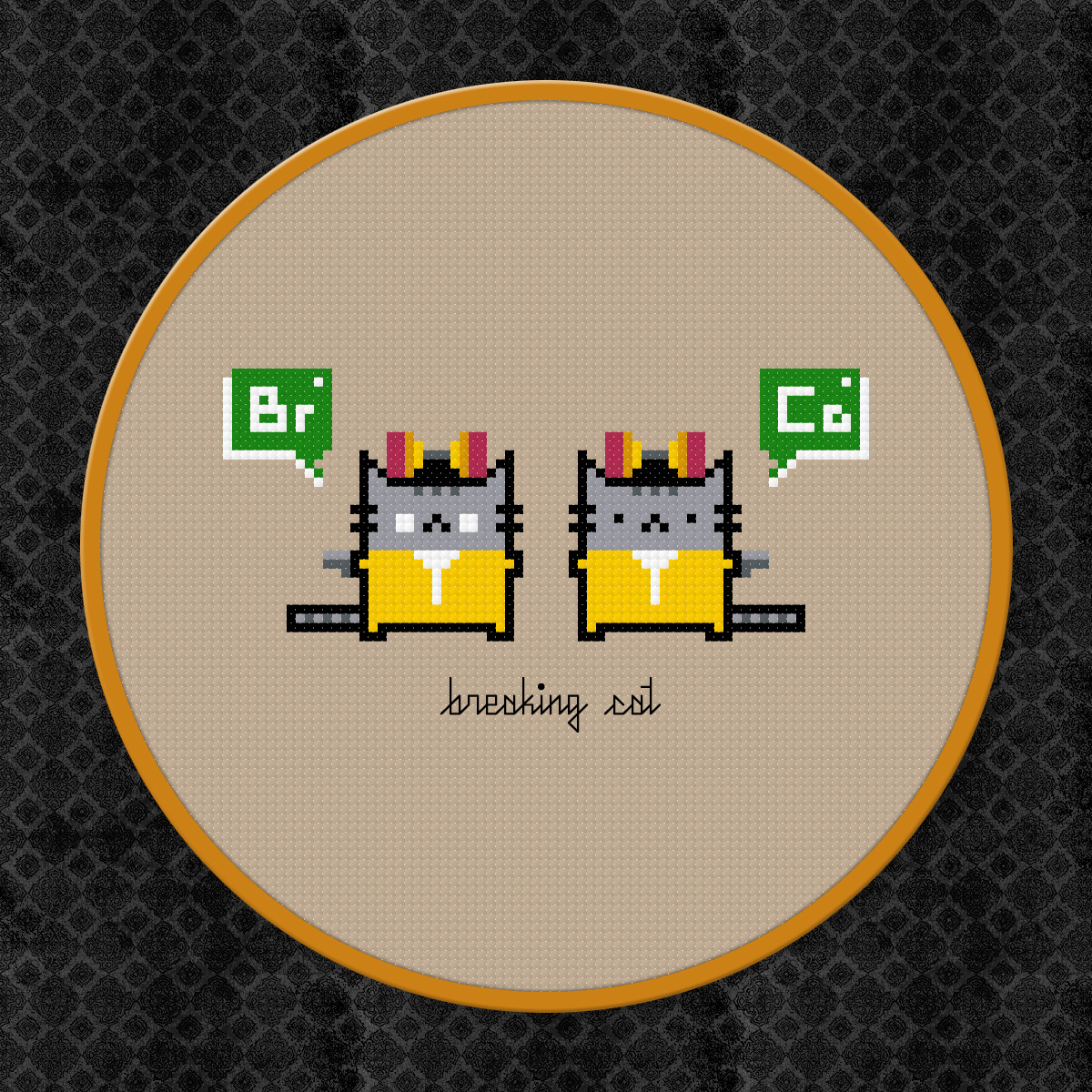 Cross-Stitch Patterns from PixelPower: Breaking Cat - Breaking Bad ...