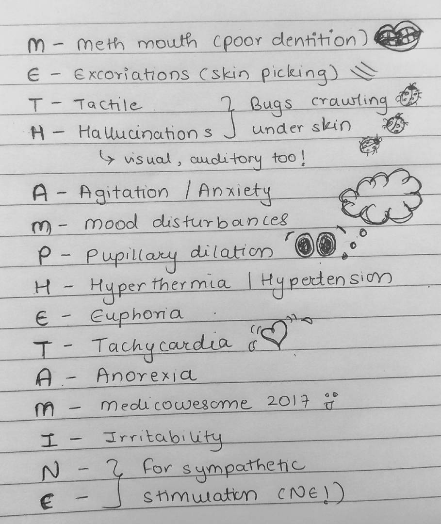 Medicowesome: Methamphetamine intoxication mnemonic