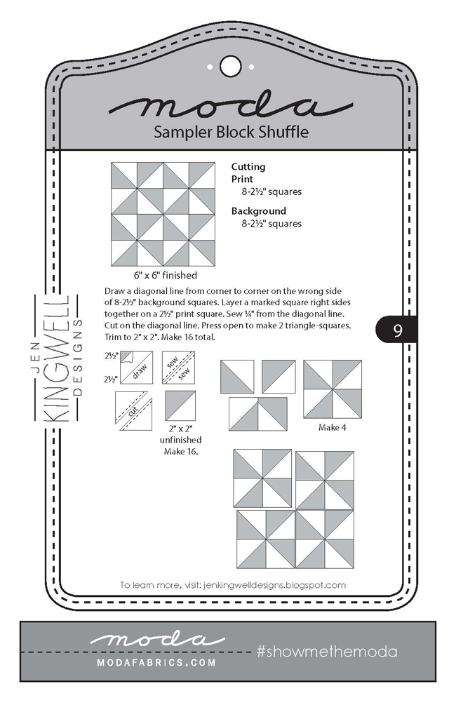 Fort Worth Fabric Studio: Moda Sampler Block Shuffle {Block 9}