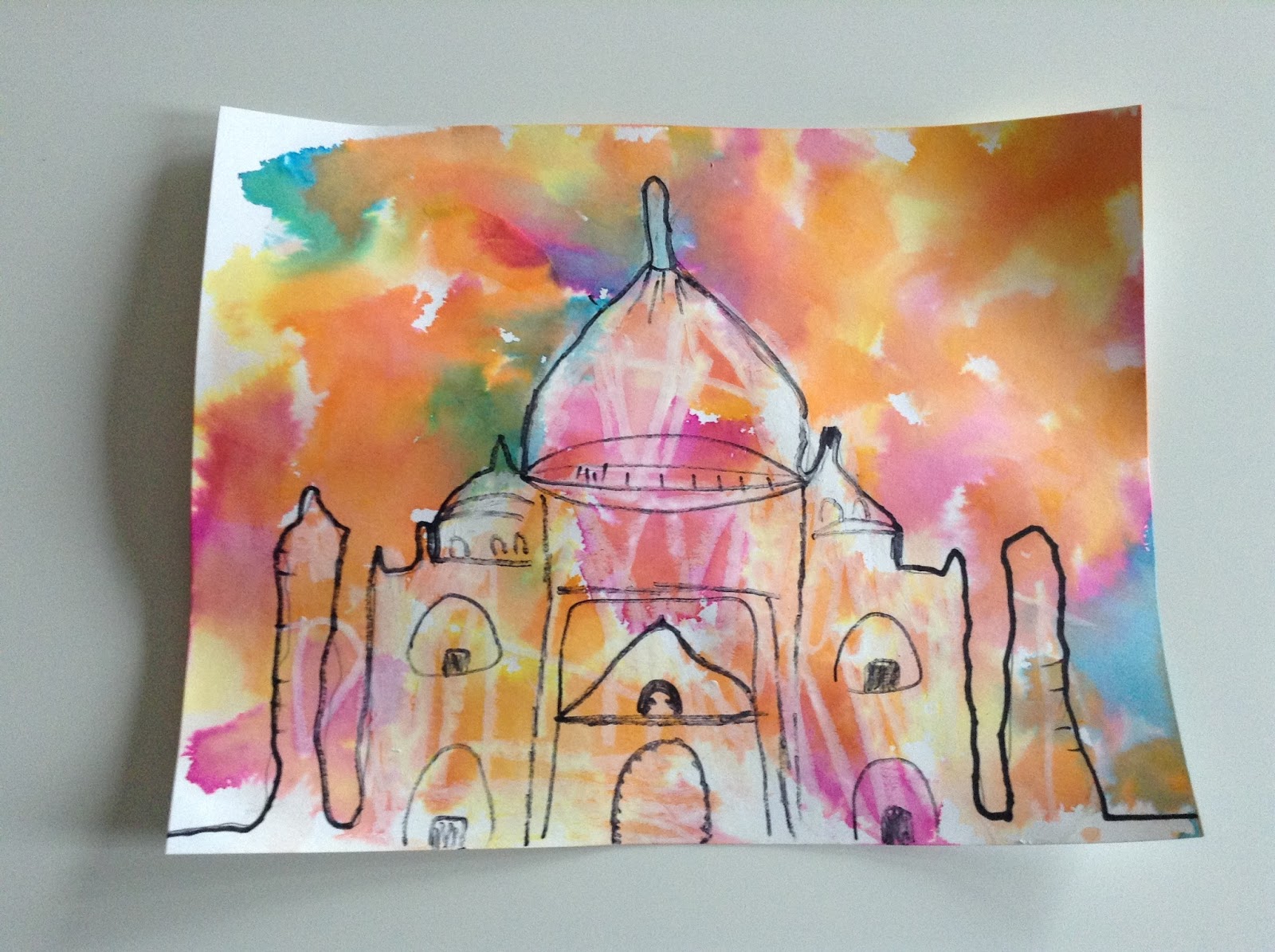TeacherMomPlus3: Art Around the World: India (Taj Mahal Bleeding Tissue ...