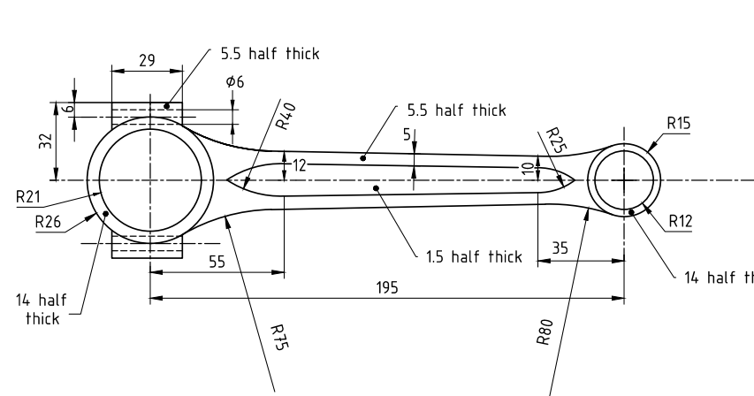 Machine Drawing: Connecting Rod - another one