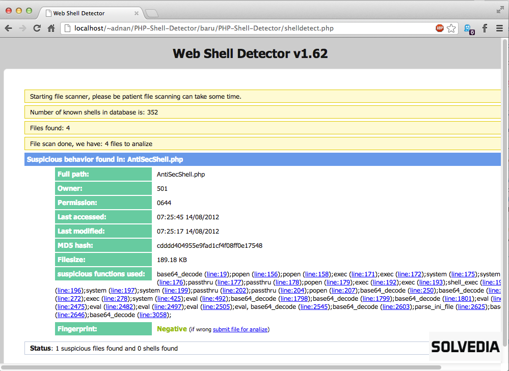 Forensik | Cara menemukan Webshell dengan PHP-Shell-Detector - solvedia