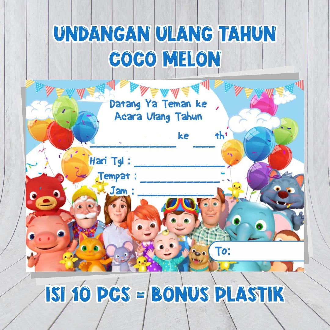 Undangan Ultah Cocomelon - ALAMINSOUVENIR