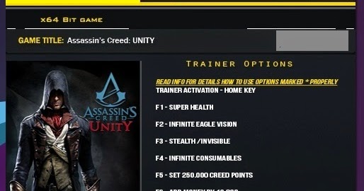 Assassins creed unity trainer 1 1 0 San Francisco