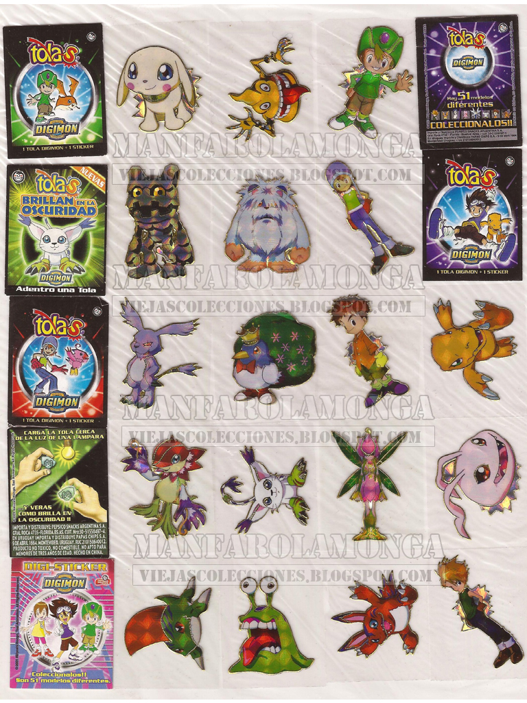 Viejas Colecciones: 2001-Stickers Digimon
