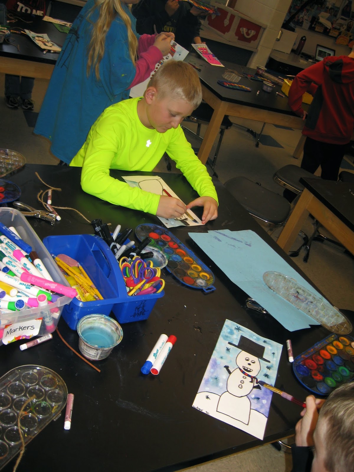 Jamestown Elementary Art Blog: 3rd Grade Heather Galler Folk Art Snowmen