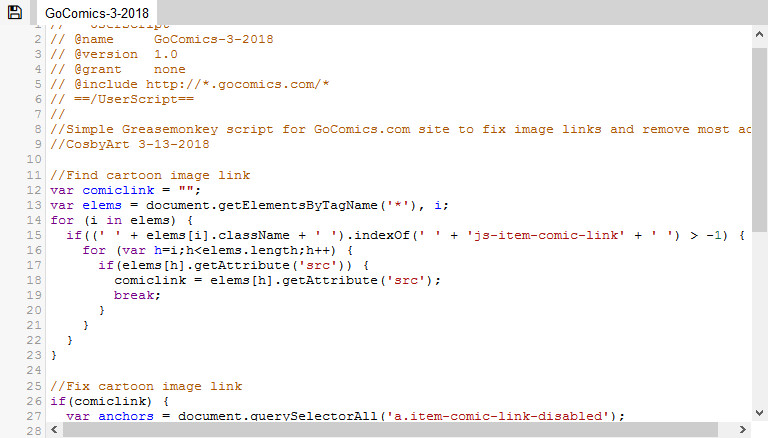 CosbyArt: Greasemonkey Script for GoComics