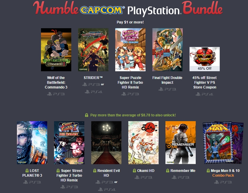 Novo Humble Bundle tem jogos da Capcom para PS3 e PS4 pelo preço que ...