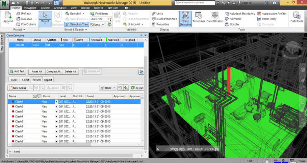 Kiểm tra va chạm trong Mô hình với Naviswork Manage ~ ĐÀM TÀI CAP