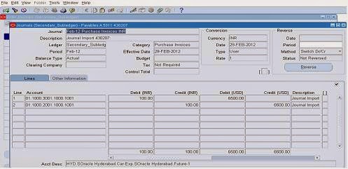 Oracle Applications: Oracle Secondary Ledger Accounting Setups and Usage