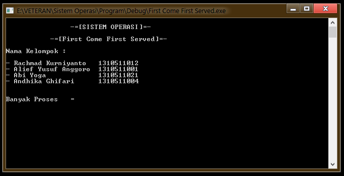 Penjadwalan CPU Dengan Metode "First Come First Served" - INFO DALAM