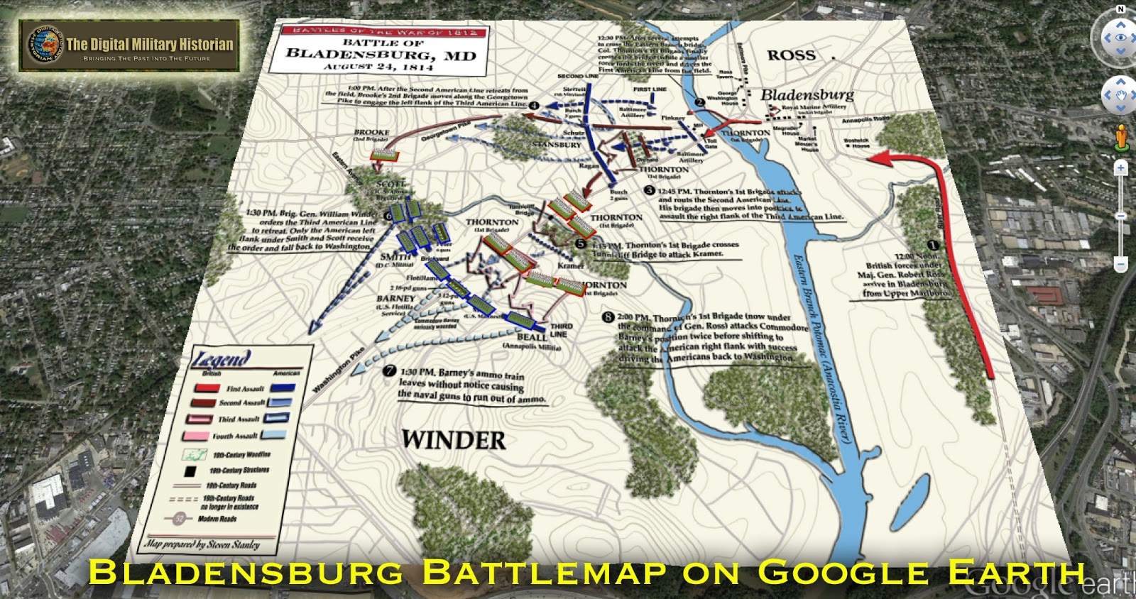 The Digital Military Historian: Battle of Bladensburg Map
