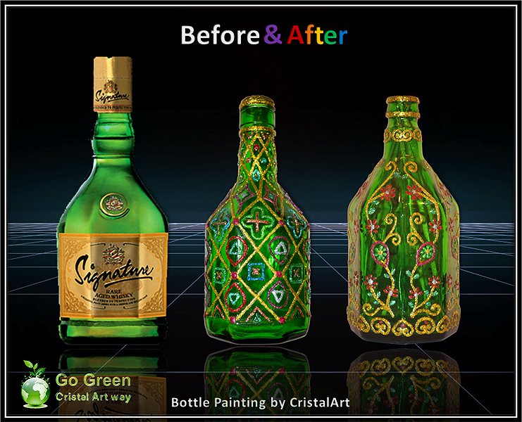 Cristal Art Blog: Glittered Decoration on Whisky Bottles