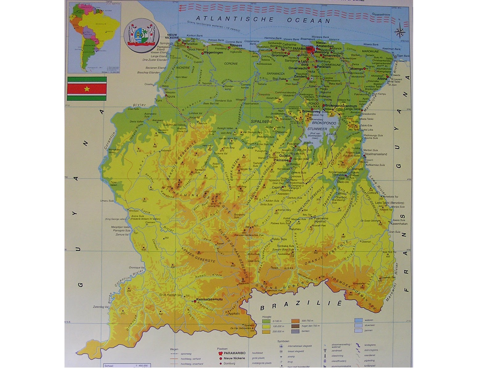 Suriname - Peta geografis Suriname