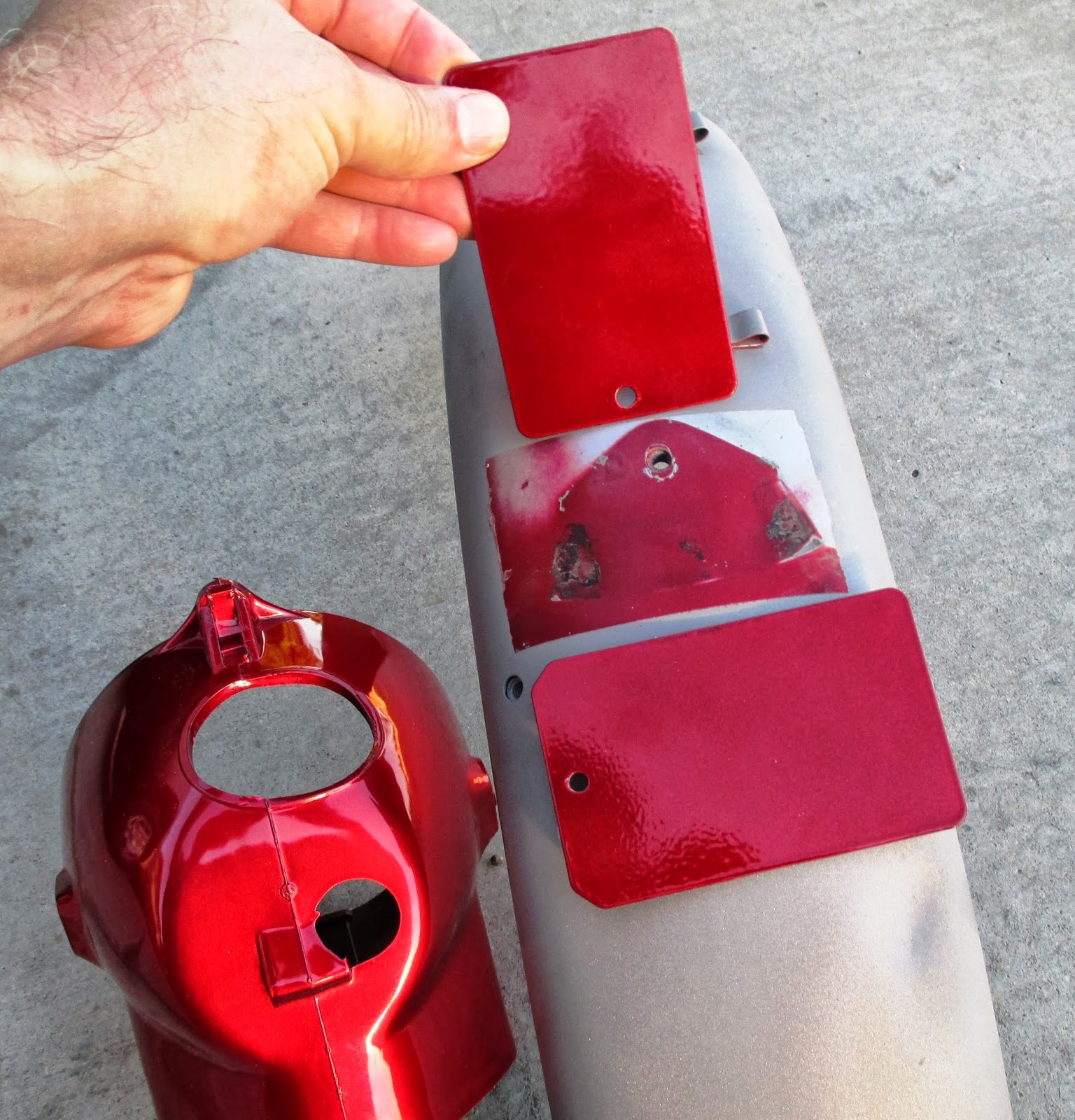 1969 Honda SL90: Color Matching - Candy Ruby Red